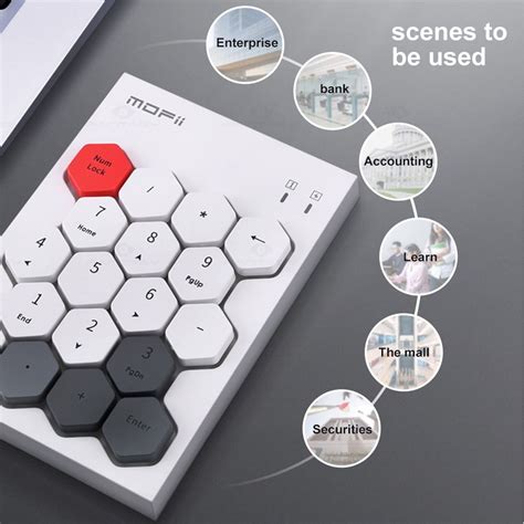 Mofii Wireless Rechargeable Numeric Keyboard 2 4g Stylish Digital Keypad With 18 Honeycomb