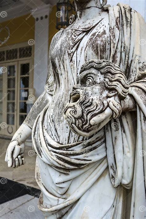 A Tragic Mask In The Hand Of Statue Of Melpomene The Muse Of Tragedy