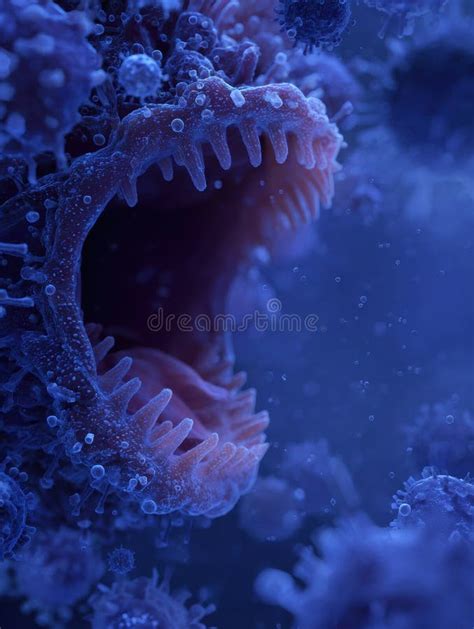 Cold Germs Invade The Mouth In Microscopic Detail Showcasing Intricate
