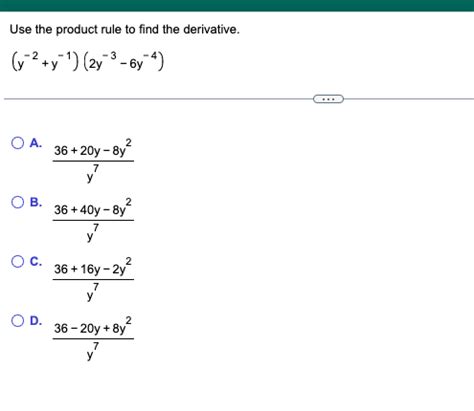 Solved Use The Product Rule To Find The Derivative Chegg Com