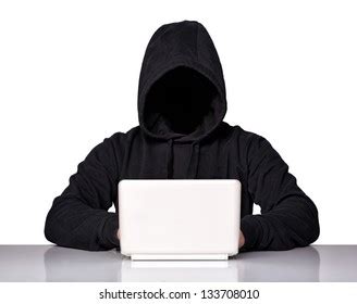 Portrait Hacker Isolated On White Background Stock Photo Shutterstock