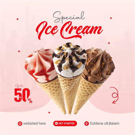 Ice Cream Ads Social Media Post And Product Banner Design On Behance