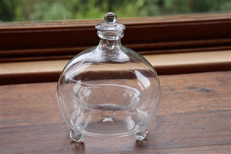 Lot Antique Glass Table Top Fly Trap Approx 17cm H