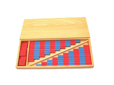 Montessori Material Small Numerical Rods With Number Tiles Pink