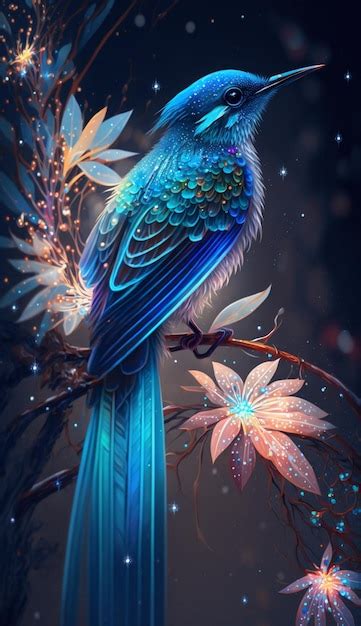 Premium Ai Image Close Up Of Bird Sitting On Branch Tree Generative Ai