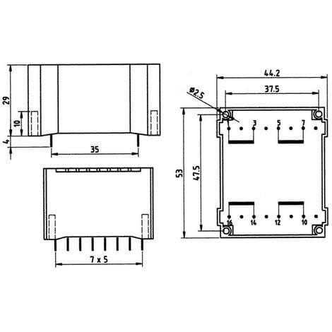 Weiss Elektrotechnik 83 244 Transformateur pour circuits imprimés 1 x