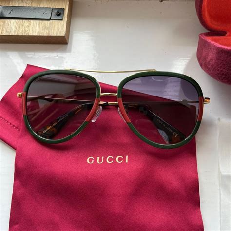 Gucci Bee Aviator Sunglasses Worn Twice From Depop