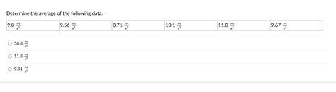 Solved Determine The Average Of The Following Data Chegg Com