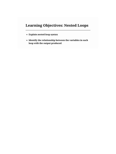 Cpp Nested Loops Pdf Computer Programming Software Engineering