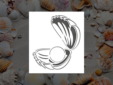 Pearl Clam Shell Reusable Stencil Many Sizes Etsy