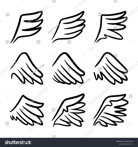 Sketch Angel Wings Angel Feather Wing Stock Vector Royalty Free