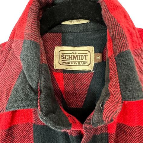 Ce Schmidt Workwear Mens Shirt Size M Red And Black Classic Flannel