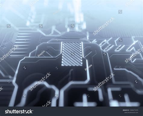Circuit Board Futuristic Server Code Processing ภาพประกอบสต็อก