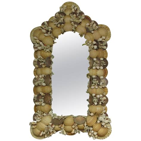 Shell And Porcelain Inlaid Star Shaped Seashell Mirror At 1stdibs