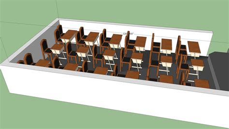 Classroom Desk Bench 3d Warehouse