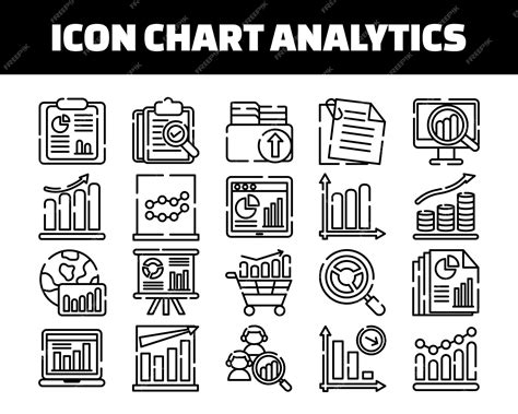 Premium Vector Icon Chart Analytics Outline Vector Illustration Set