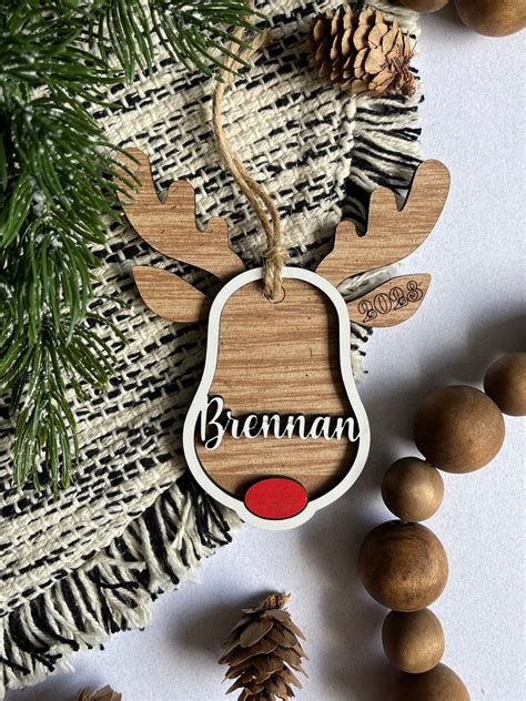 Personalized Reindeer Ornament Svg Etsy Australia