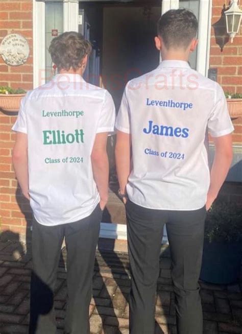 SCHOOL LEAVERS Day Personalised Tops DIY Iron On Decals 12 Colours 7x