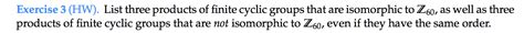 solved exercise 3 hw list three products of finite cyclic