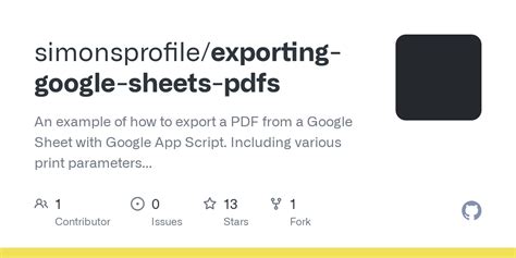 GitHub Simonsprofile Exporting Google Sheets Pdfs An Example Of How