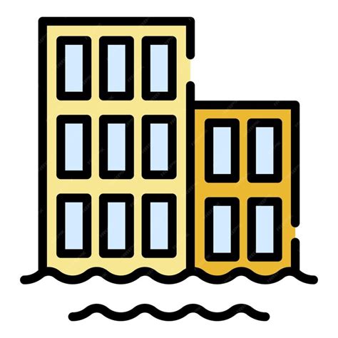 Premium Vector City Flood Icon Outline City Flood Vector Icon Color Flat Isolated