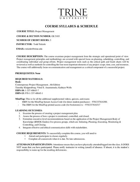 syllabus ge 5103 project management course syllabus and schedule