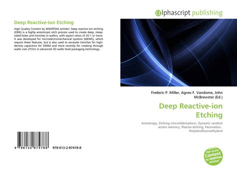 deep reactive ion etching 978 613 2 87478 8 613287478x 9786132874788