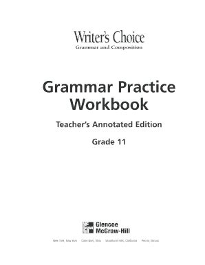 Fillable Online Grammar Practice Workbook Teachers Annotated Edition