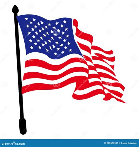 Pig Cap In The Hat With The Flutter Of The American Flag Cartoon Vector