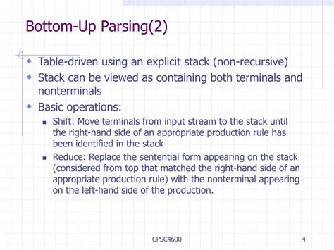 Ppt Bottom Up Parsing Powerpoint Presentation Free Download Id3756314