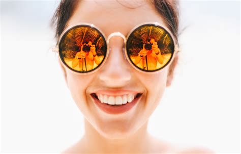 Women With Glasses Portrait Emotion Women Model Simple Background