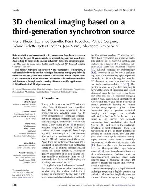 Pdf 3d Chemical Imaging Based On A Third Generation Synchrotron