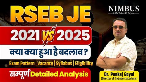 RSEB JE 2021 V S RSEB 2025 Change In Pattern RSEB JE Syllabus Job