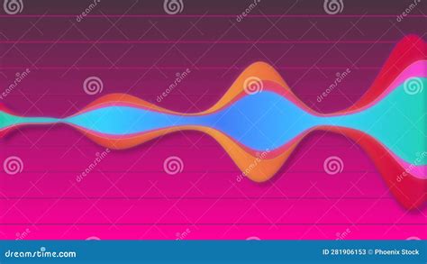 Glowing Audio Equalizer Animated Bg Fantasy Dreamlike Digital Audio Simulation Waveform Stock