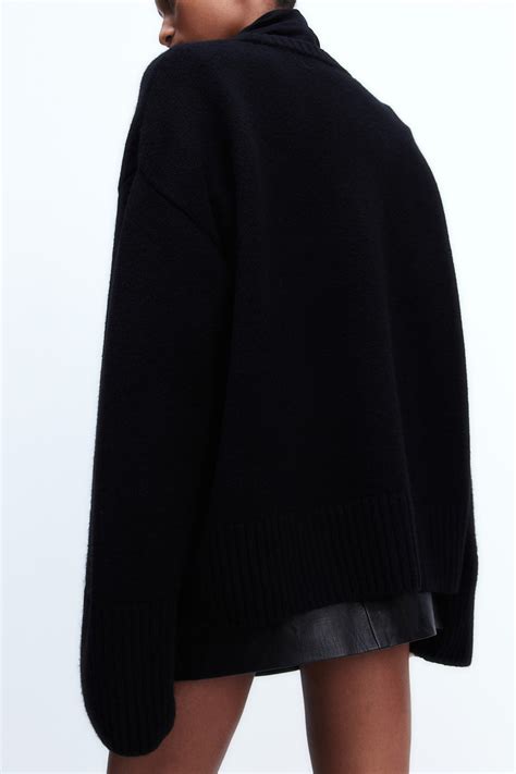 Oversized Cashmere Blend Jumper Black Ladies Handm Gb