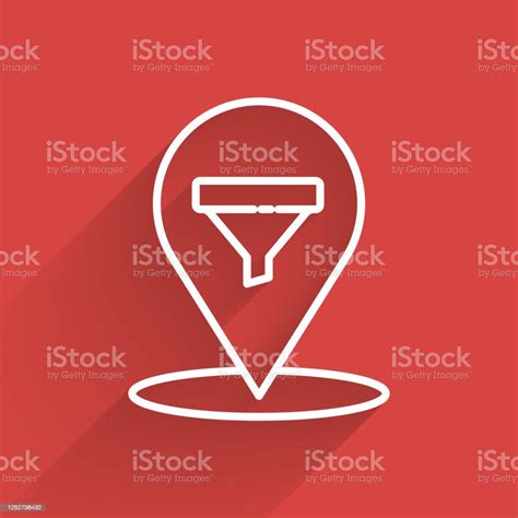 白線 位置與銷售漏鬥圖示與長陰影隔離資訊圖範本向量插圖向量圖形及更多信息圖形圖片 信息圖形 剪裁圖 動作 Istock