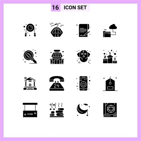 user interface pack of 16 basic solid glyphs of lab file scandinavia