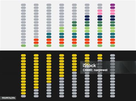 vector progress bar of level indicator with color coding stock