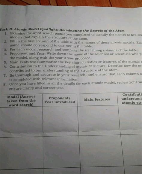 Task B Atomic Model Spot Ight Illuminating StudyX