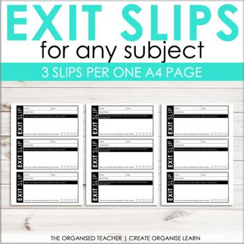 Editable Exit Slips Generic Exit Tickets Templates By The Organised Teacher
