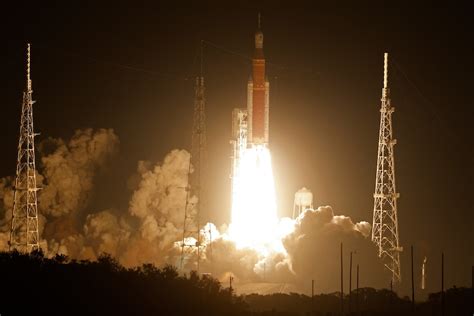 Nasas Space Launch System Artemis I Rocket Takes Off 50 Years After