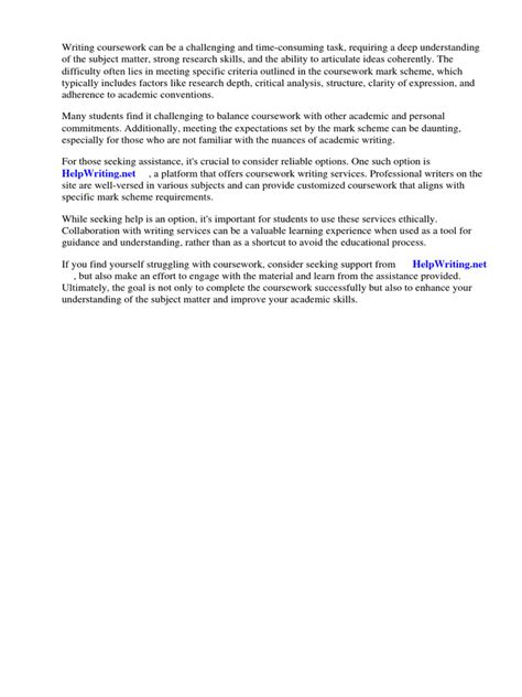 Coursework Mark Scheme Pdf You Tube Facebook