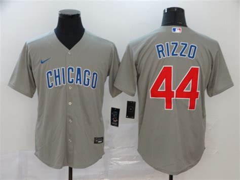 Cubs 44 Anthony Rizzo Gray 2020 Cool Base Jersey Jerseymaker Custom