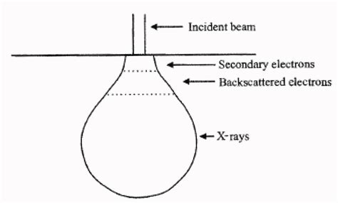 Interaction Volume For An Electron Beam And The Different Signals That