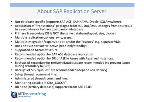 Sap Hana System Replication Hsr Versus Sap Replication Server Srs Ppt