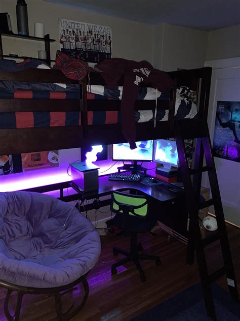 My Friends Under Bed Battlestation Gamer Bedroom Bedroom Setup Room