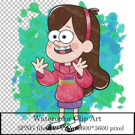 Gravity Falls Gravity Falls Clipart Mabel Pines Watercolor Etsy