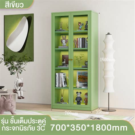 Tata ตู้โชว์กระจก รุ่นกลอรี ตู้เก็บของ ตู้หนังสือ ปรับความสูงได้ ตู้เหล็ก ตู้โชว์โมเดล ตู้เหล็ก