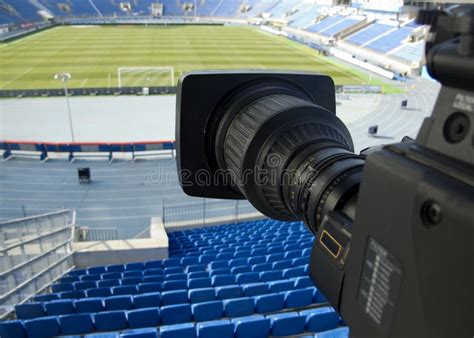 TV at the Soccer. Football Match Camera Stock Image - Image of ...