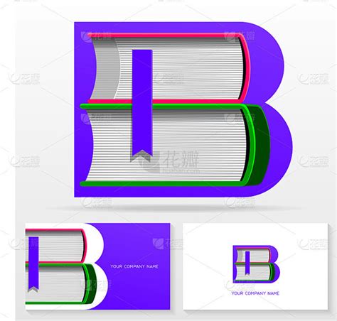 字母b图标设计模板。字母b制成的书。